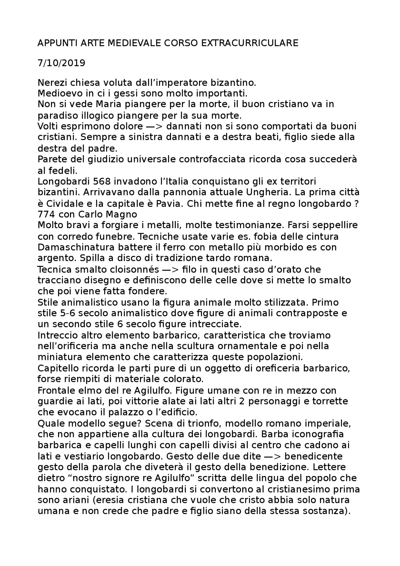 Corso Di Arte Medievale Docsity