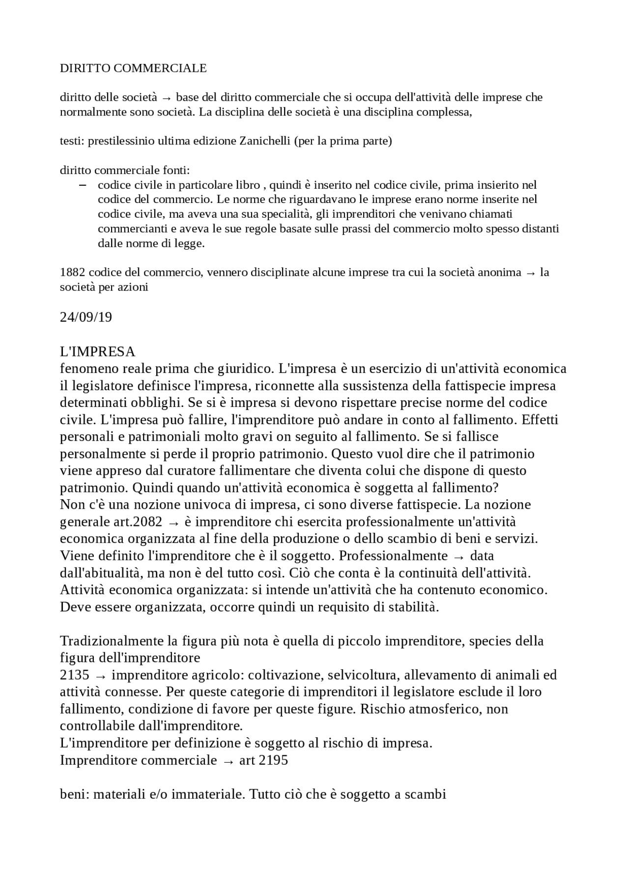 Appunti Di Diritto Commerciale Docsity