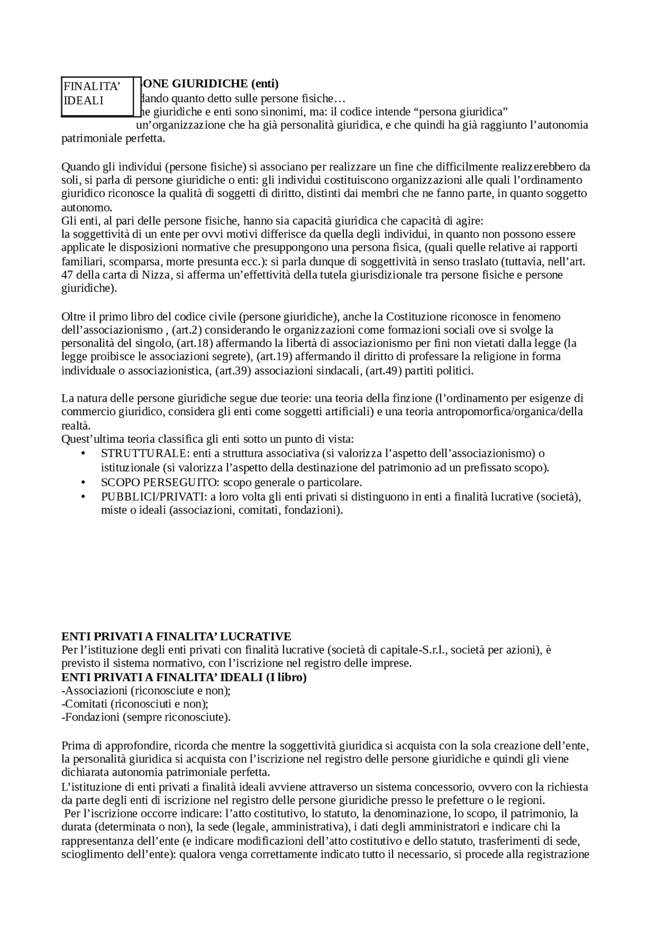 Persone Giuridiche Diritto Privato Docsity