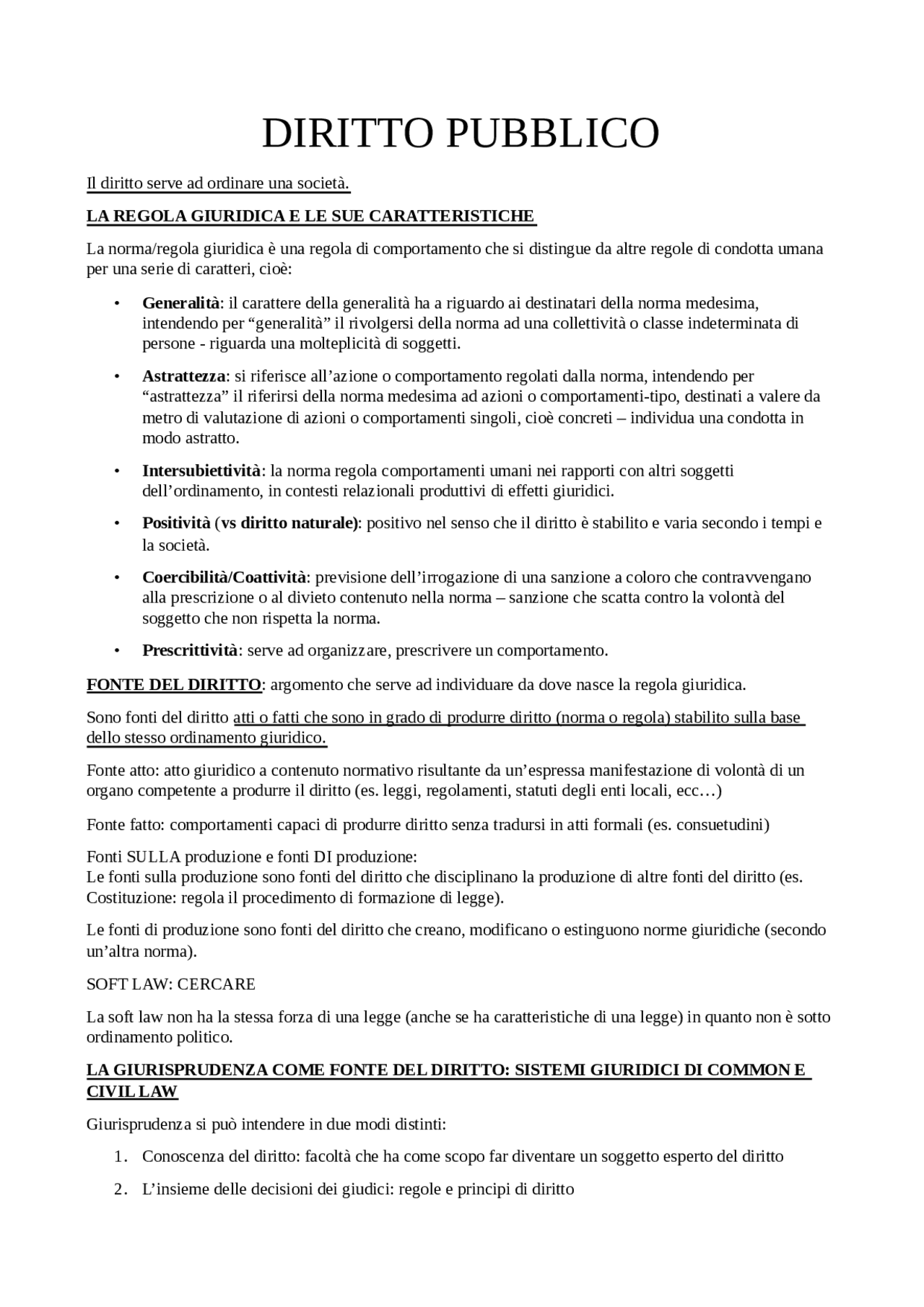 Diritto Pubblico E Appunti Docsity