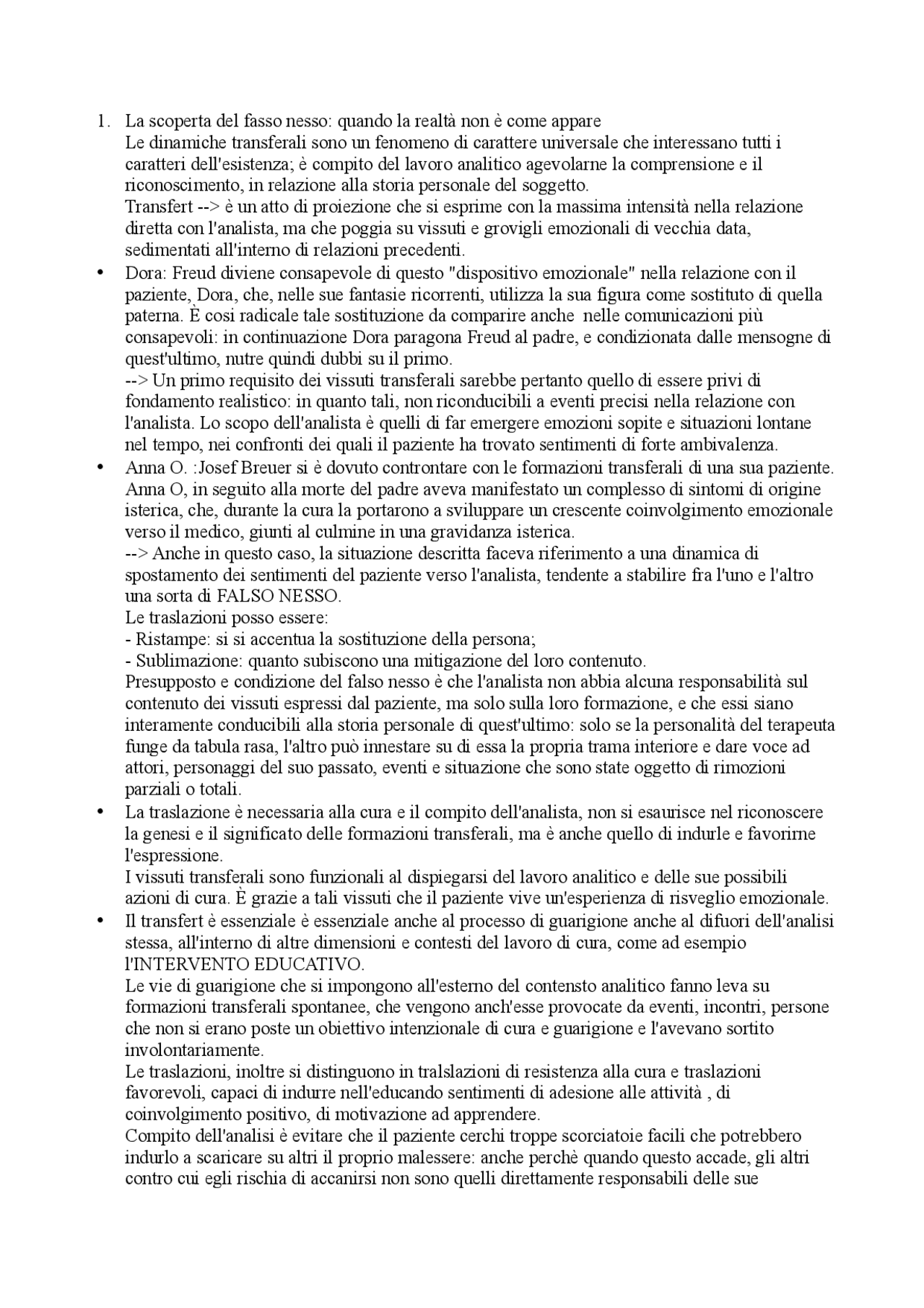 Transfert Il Dono La Cura Docsity