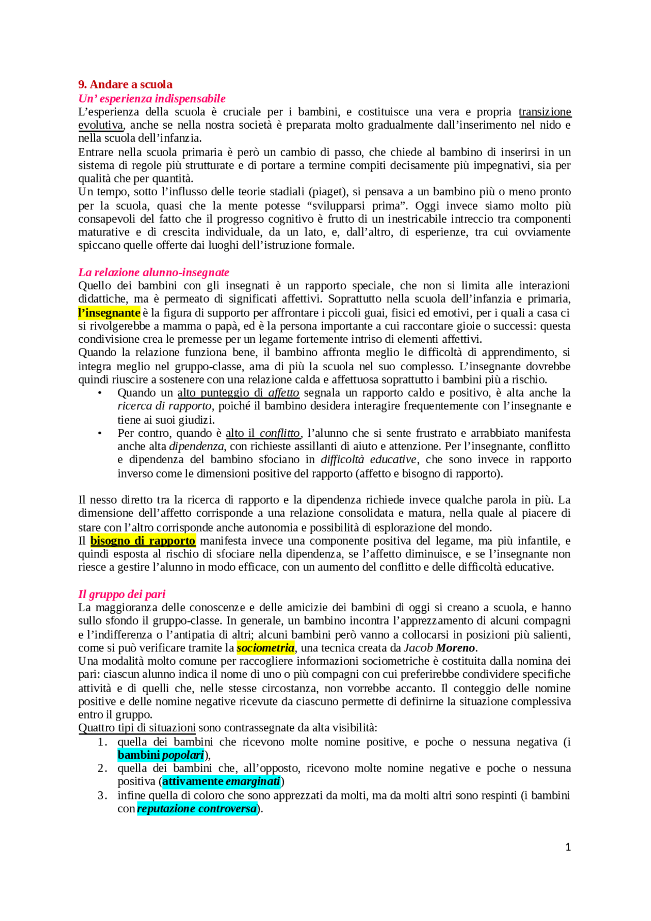 Riassunto Del Libro Bambini E Salute Docsity