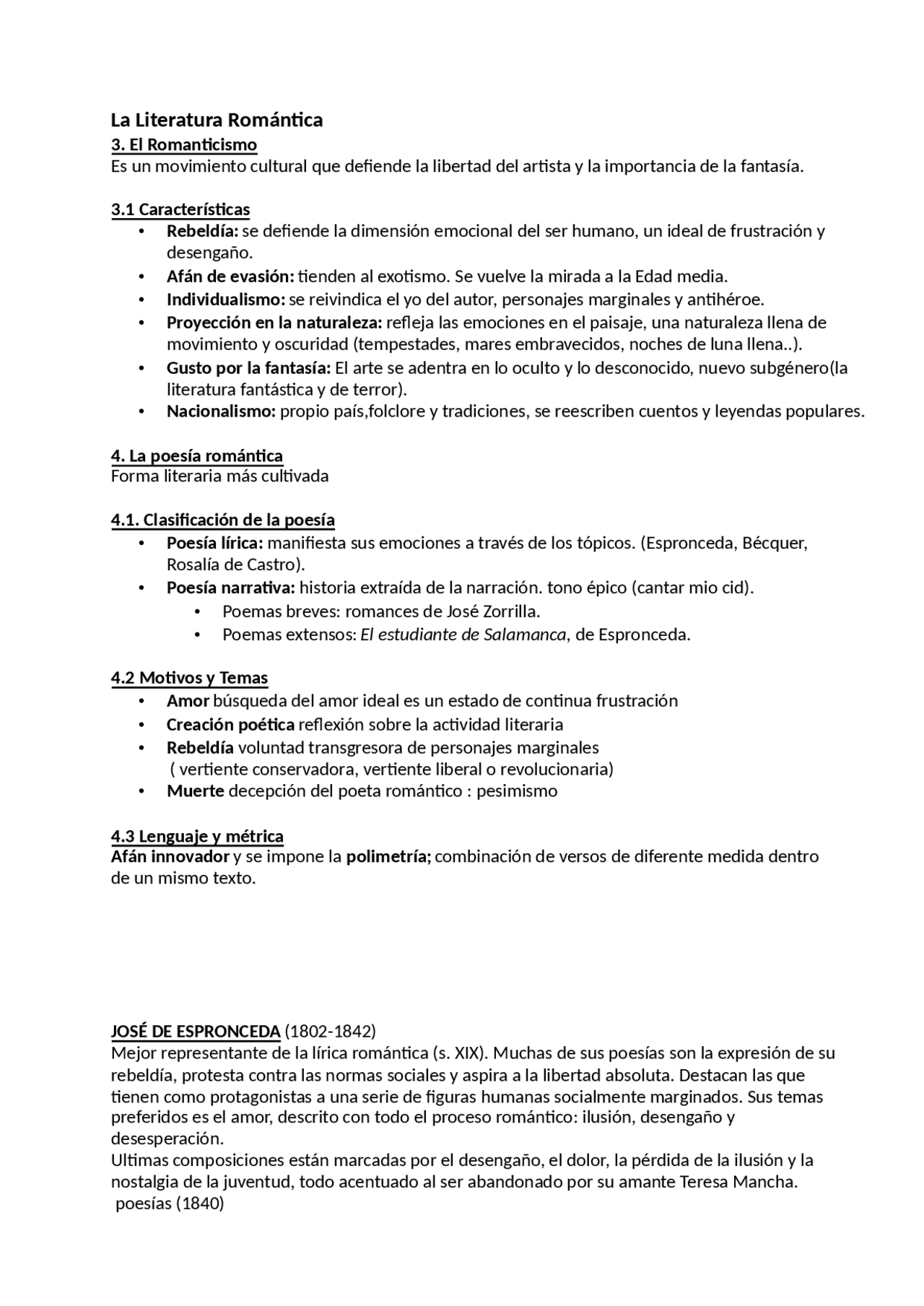 Literatura romantica, realista y naturalista - Docsity