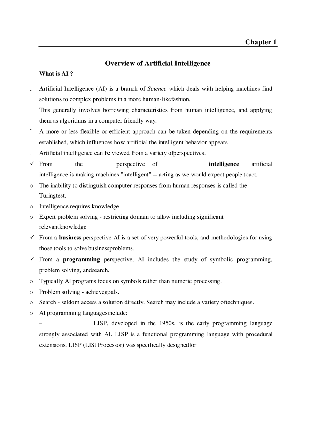 Ai Notes Artificial Intelligence Docsity