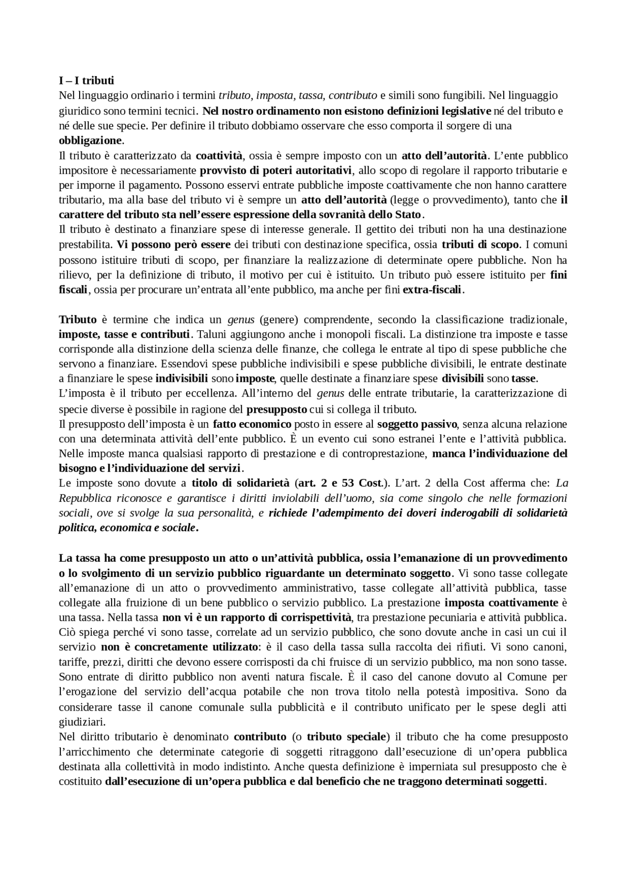 Diritto Tributario Tesauro Parte Generale Docsity