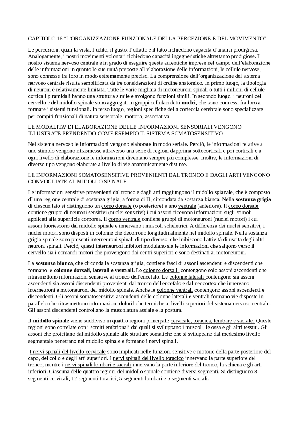 Appunti E Riassunti Psicobiologia Docsity