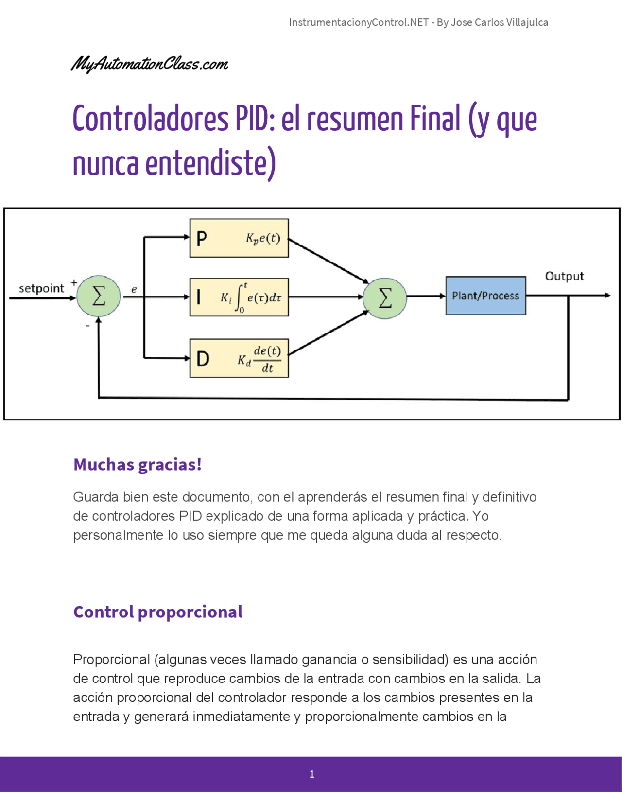 Controladores Pid El Resumen Final Y Que Nunca Entendiste Sintesi Del Corso Di Process 