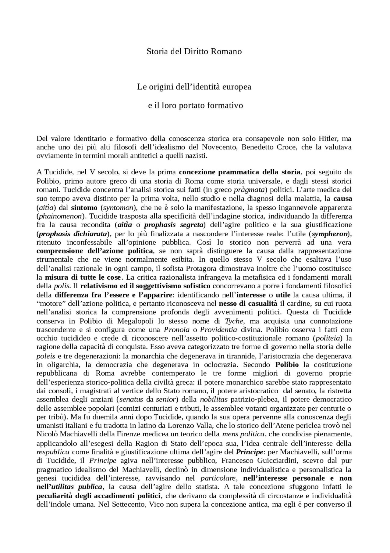 Riassunto Storia Del Diritto Romano Docsity
