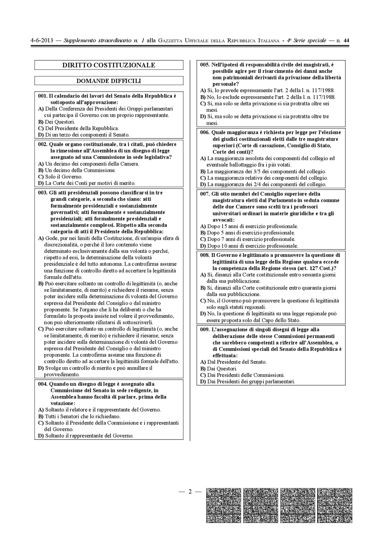 Quiz Di Diritto Costituzionale Docsity