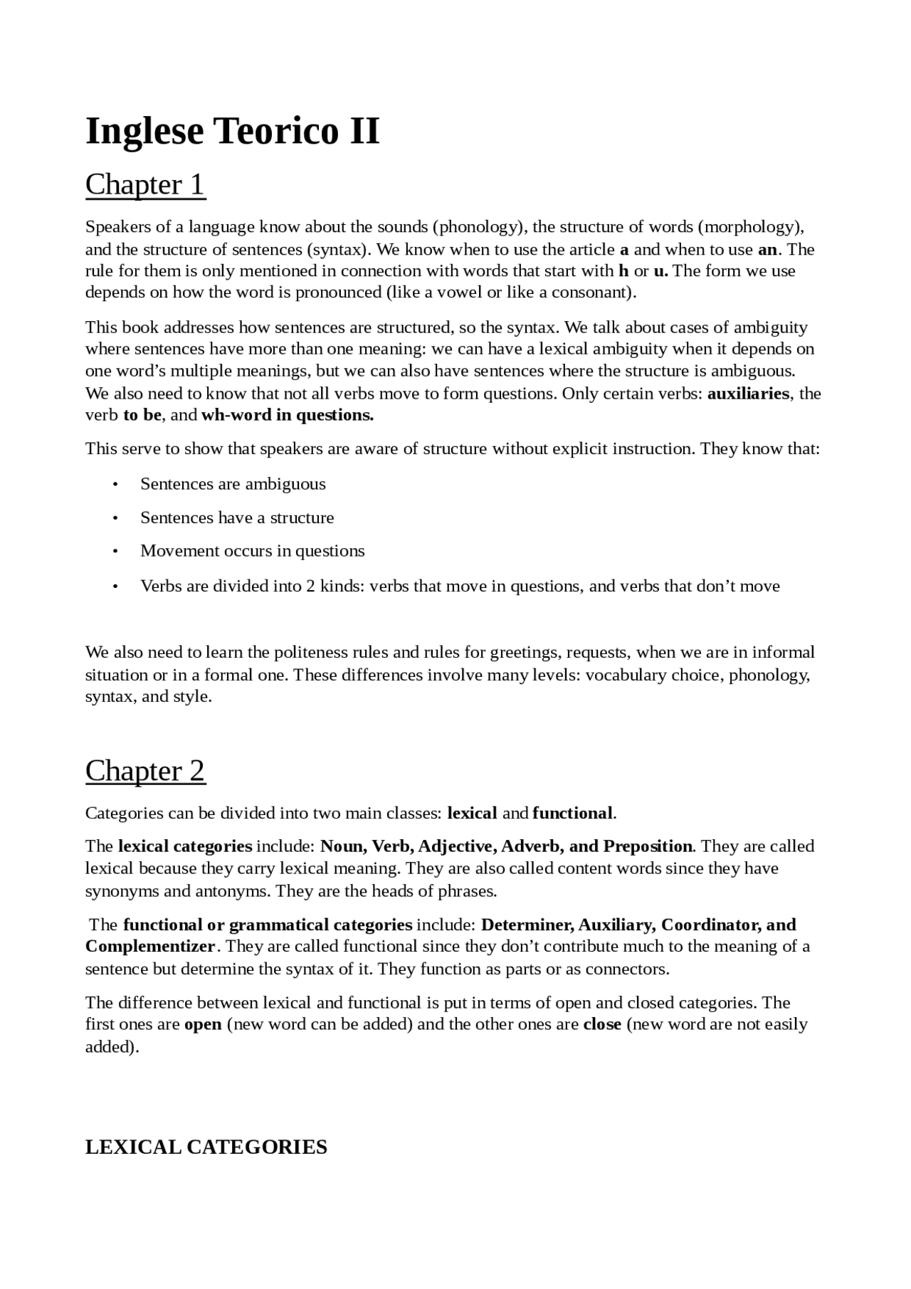 Inglese Modulo Teorico Ii Docsity