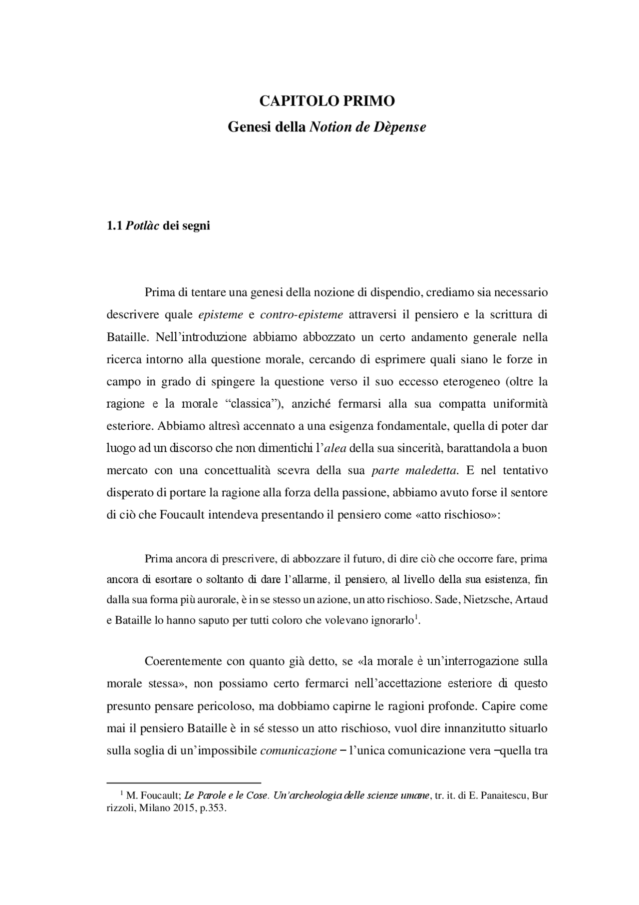 La nozione di dispendio in Georges Bataille - Docsity
