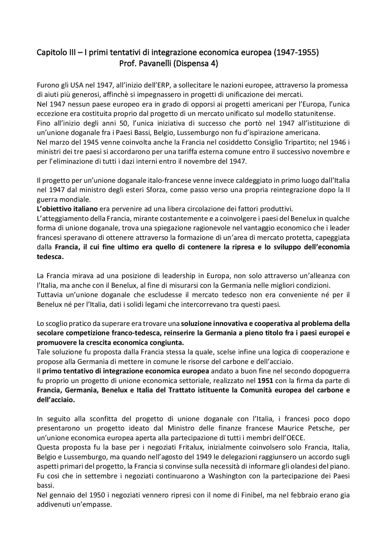 Appunti Riassunti Cap Iii Pavanelli Docsity