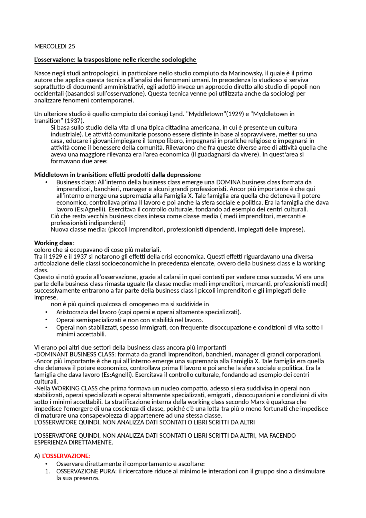 Appunti Metodologia Docsity