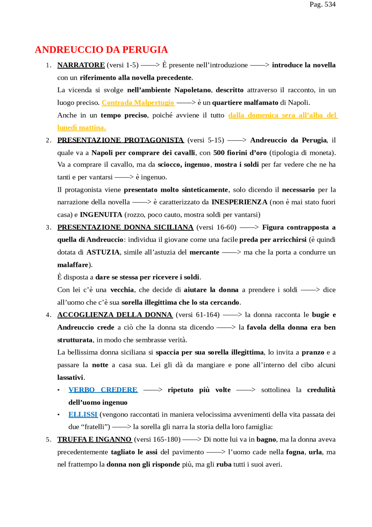 Decameron - Andreuccio da Perugia - Docsity