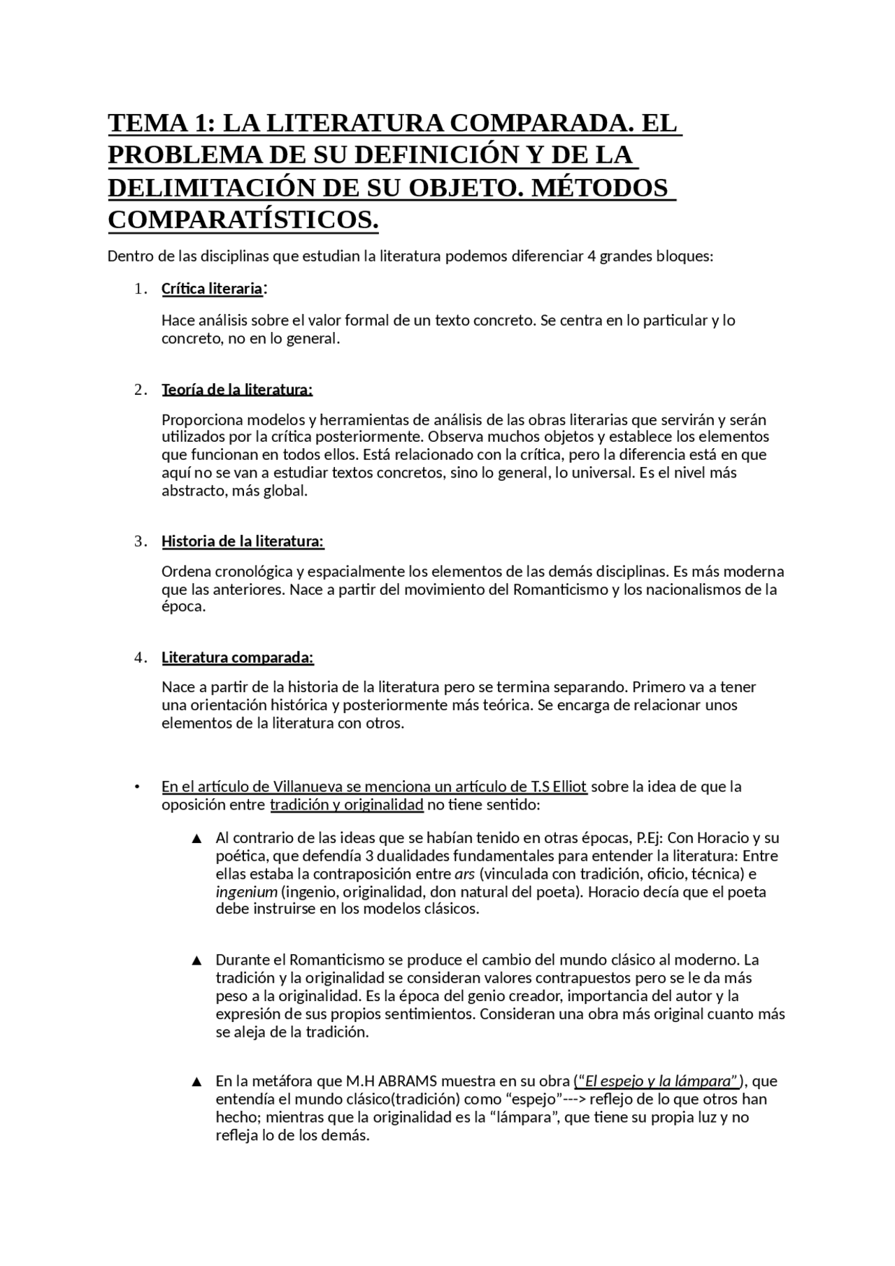 Literatura Comparada - Docsity