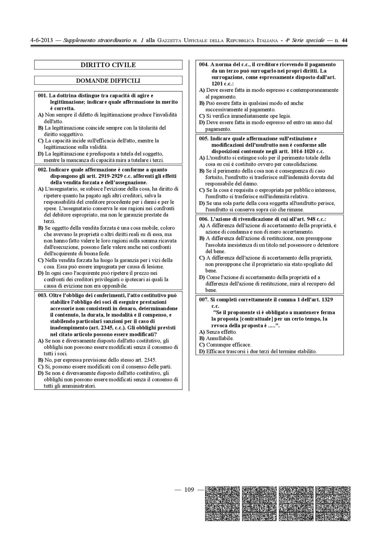Quiz Di Diritto Civile Docsity