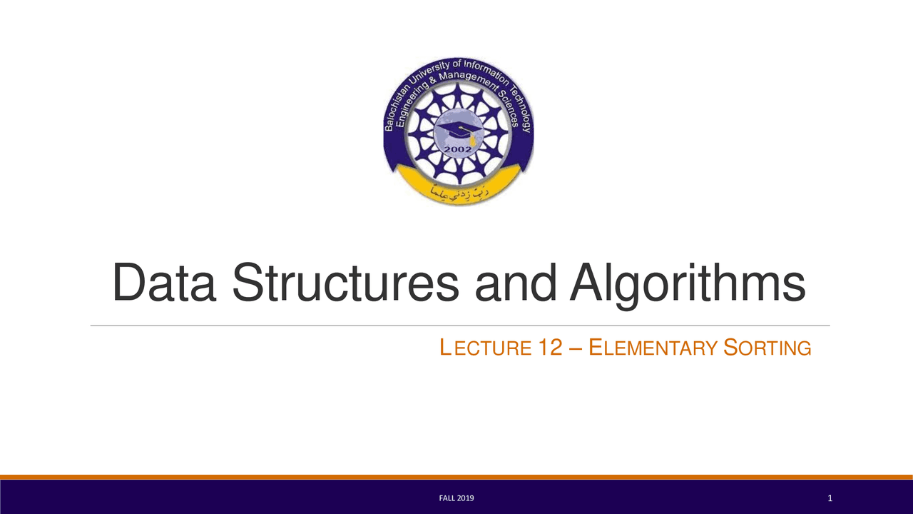 Elementary sortand with examples - Docsity