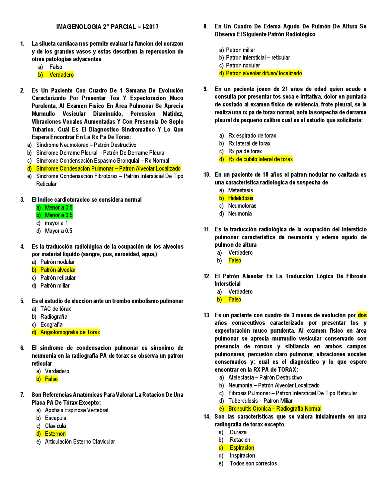 2 Parcial De Imagenología Exámenes De Imagenología Docsity