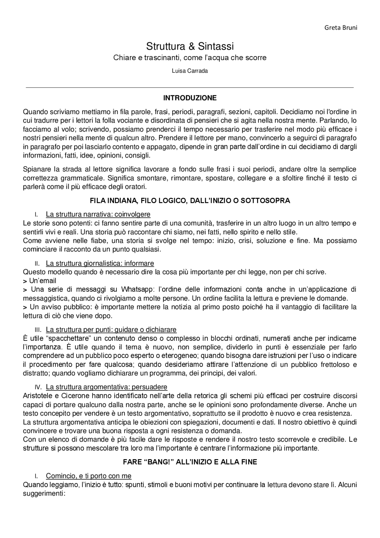 Riassunto Struttura And Sintassi Scrivere E Riscrivere Con