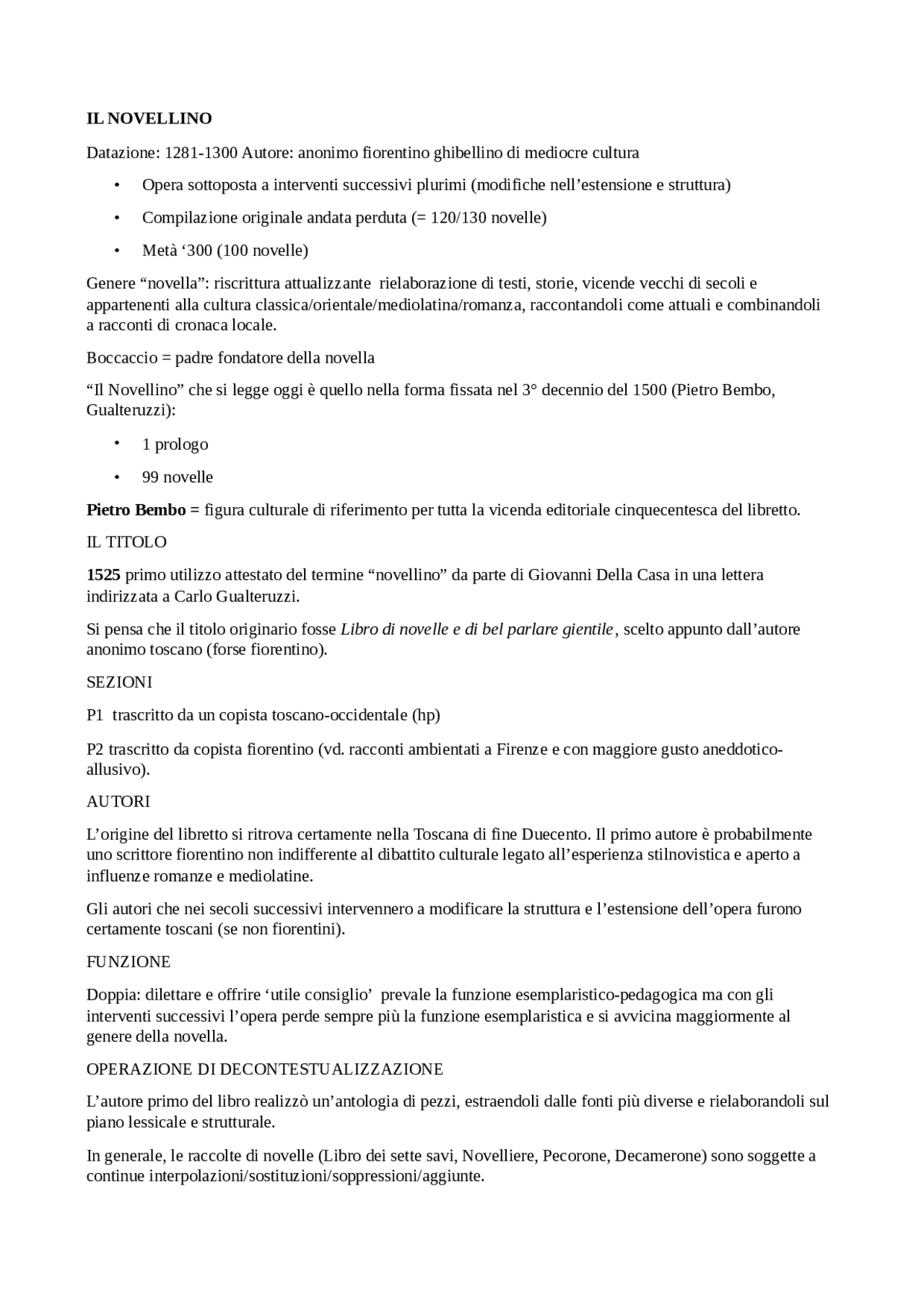Il Novellino BUR RIZZOLI | Appunti di Letteratura Italiana | Docsity