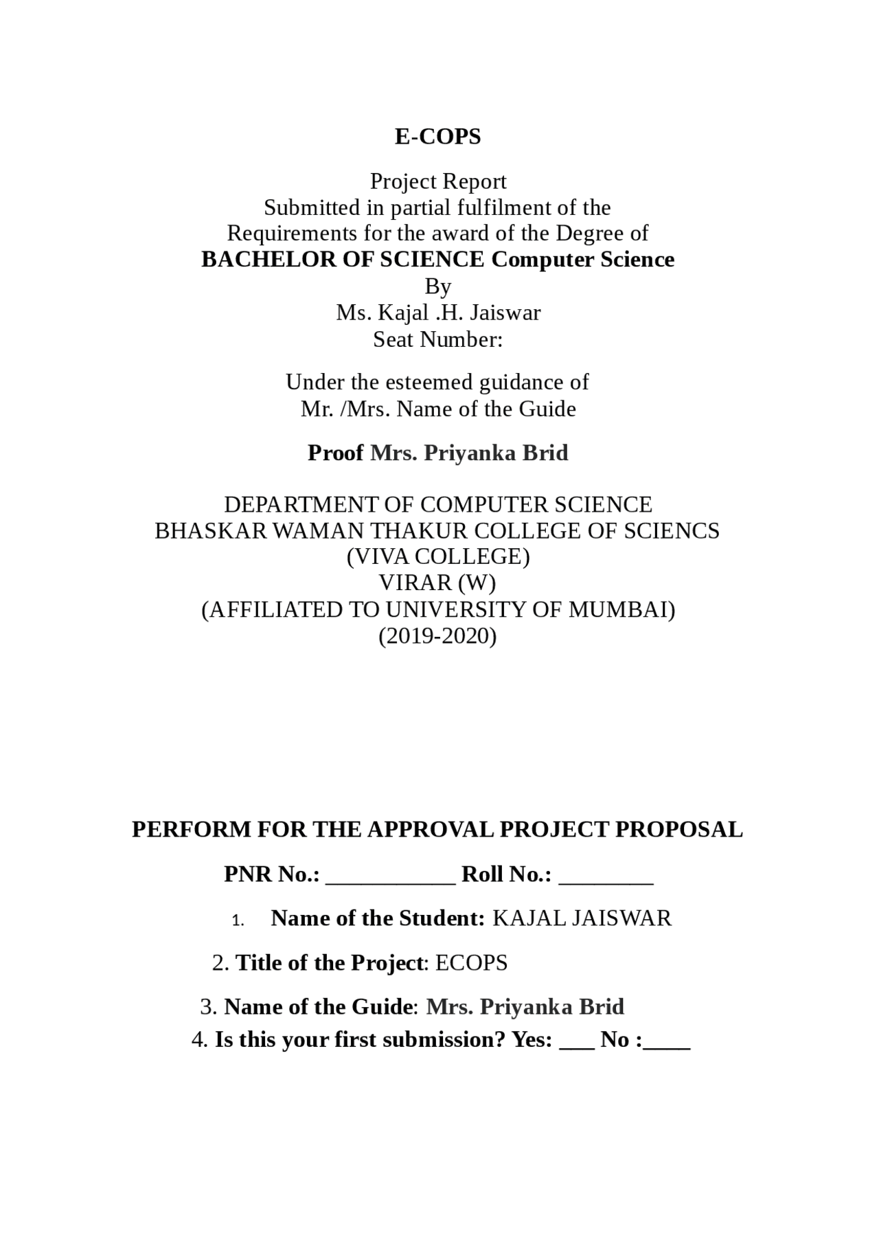 ECOPS project report - Docsity