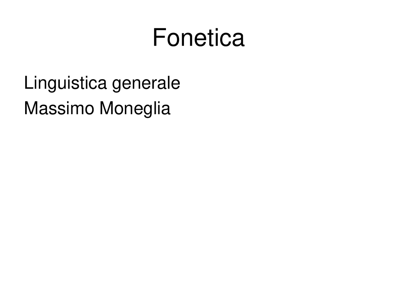 Linguistica Generale Moneglia Docsity