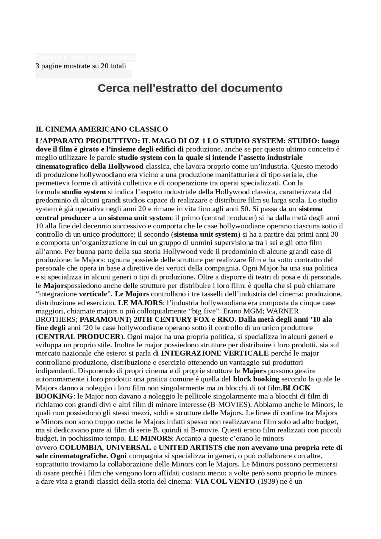 Storia Del Cinema Americano Docsity