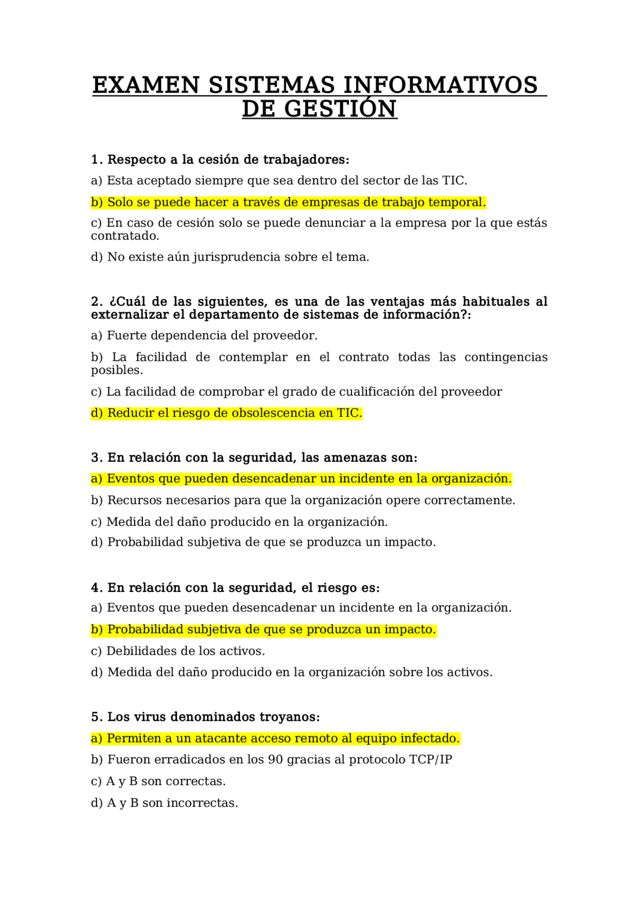 SISTEMAS INFORMATIVOS DE GESTIÓN - Docsity