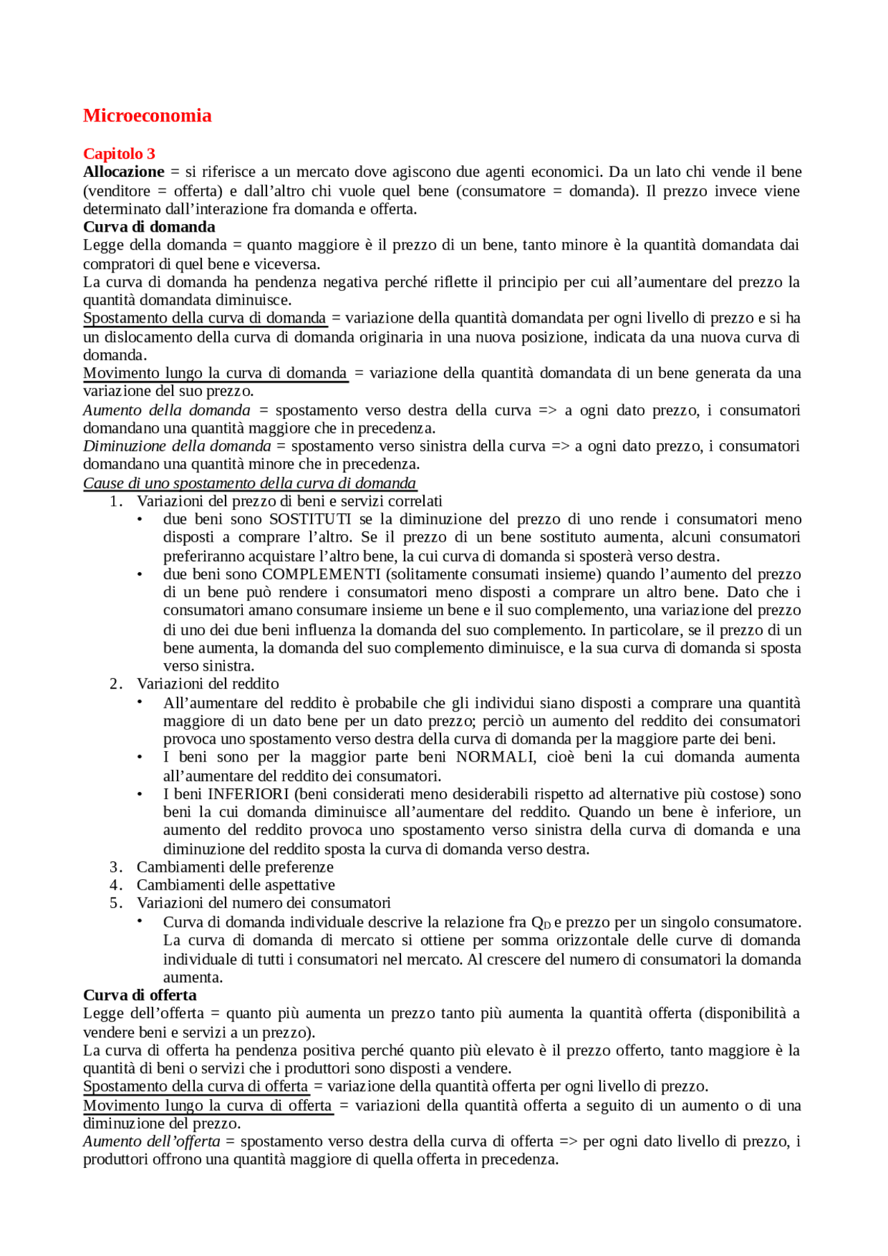 Microeconomia Parte 1 Notes De Microéconomie Docsity
