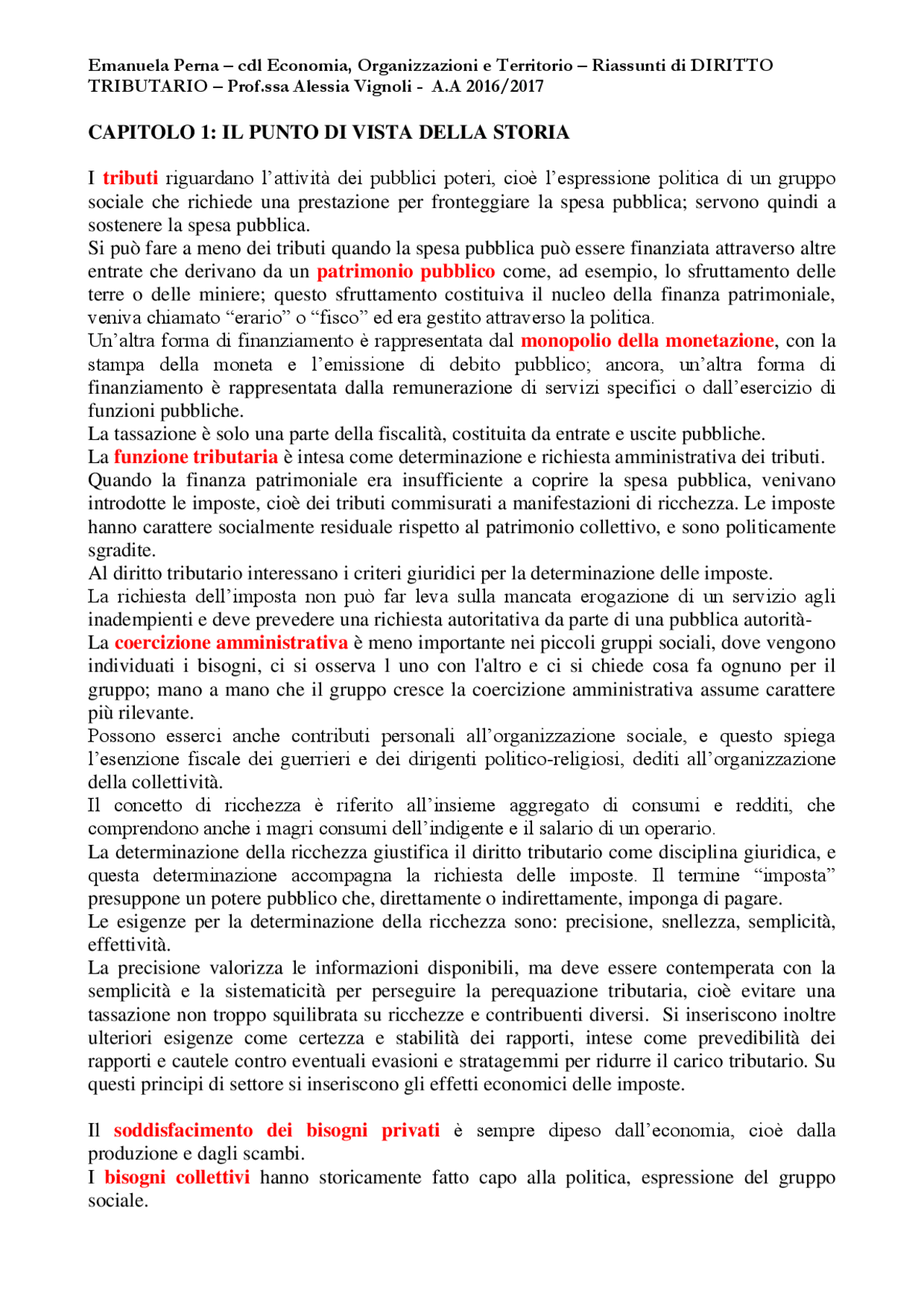 Diritto Tributario Sintesi Docsity