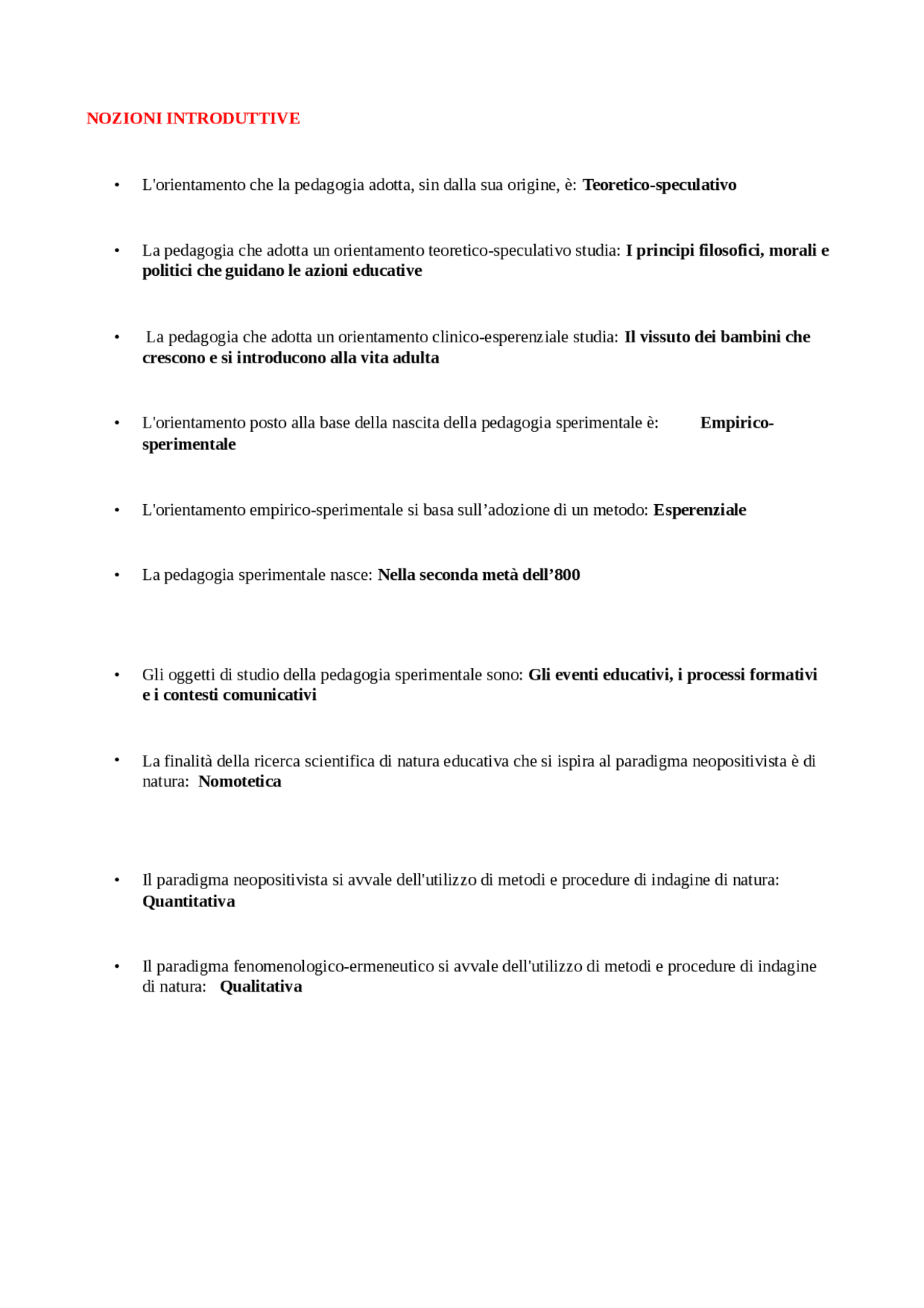 Risposte Test Di Autovalutazione Docsity