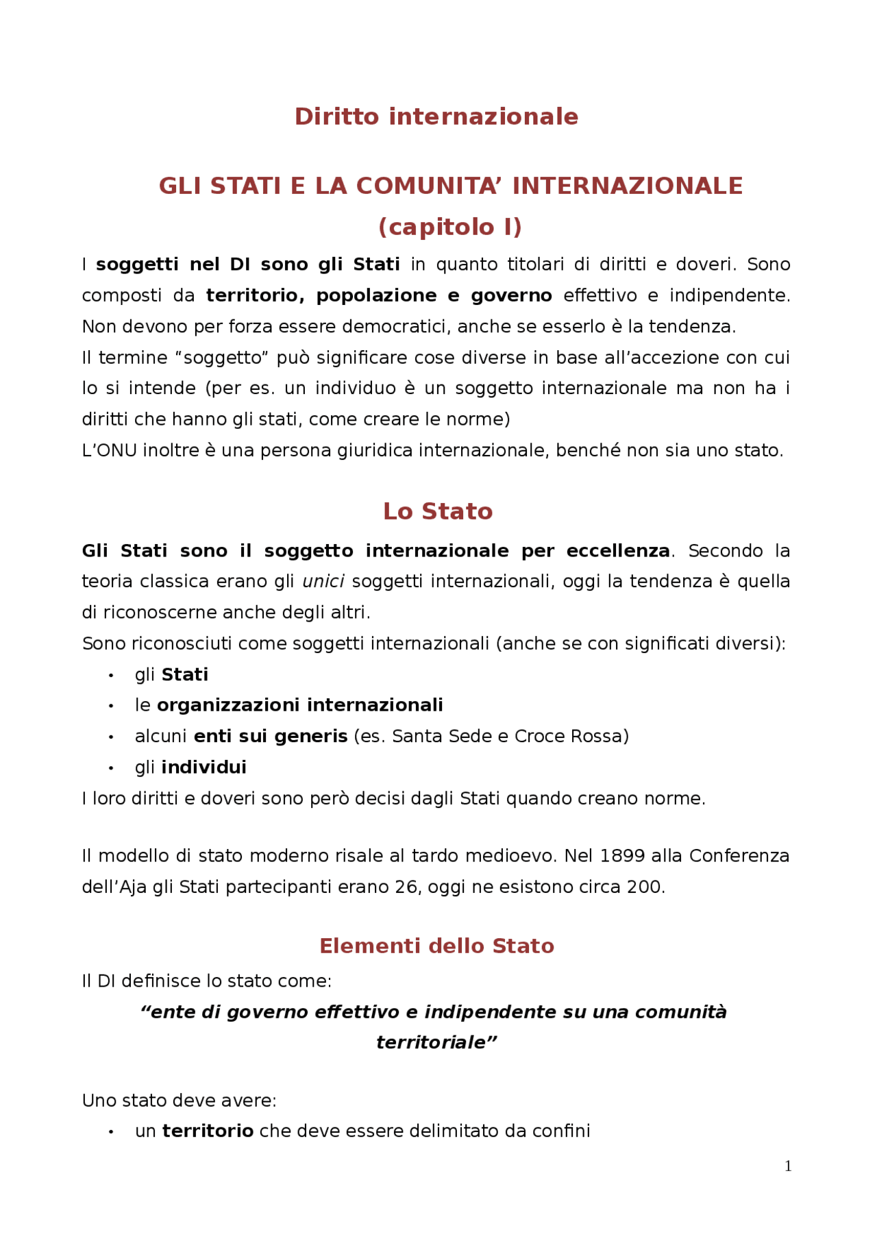 Diritto Internazionale Focarelli Docsity