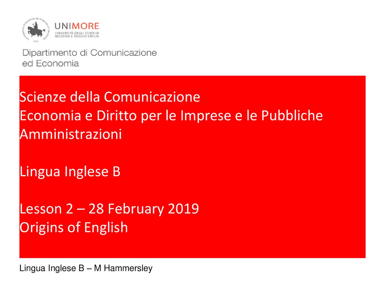 Lingua Inglese Slides Docsity
