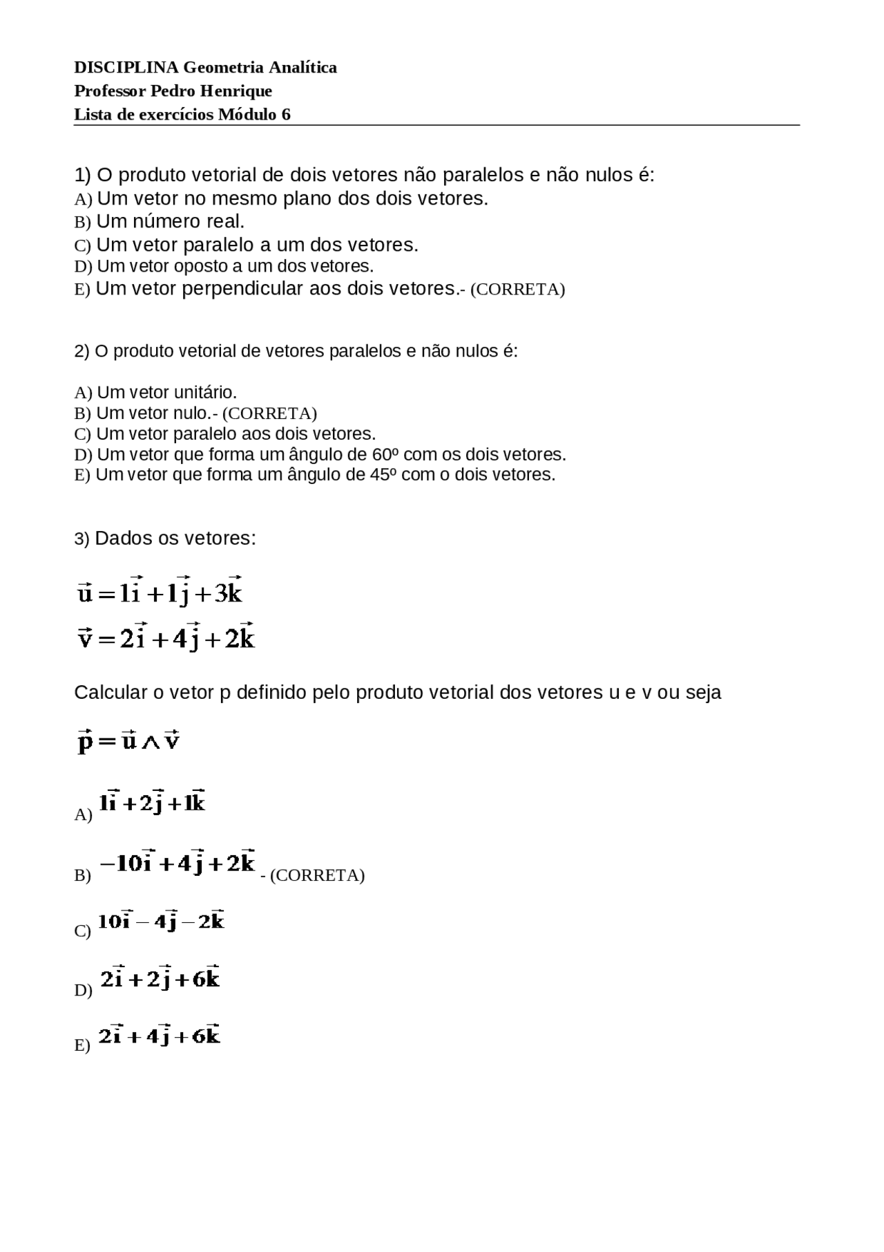 Geometria Analítica Módulo 6 Docsity
