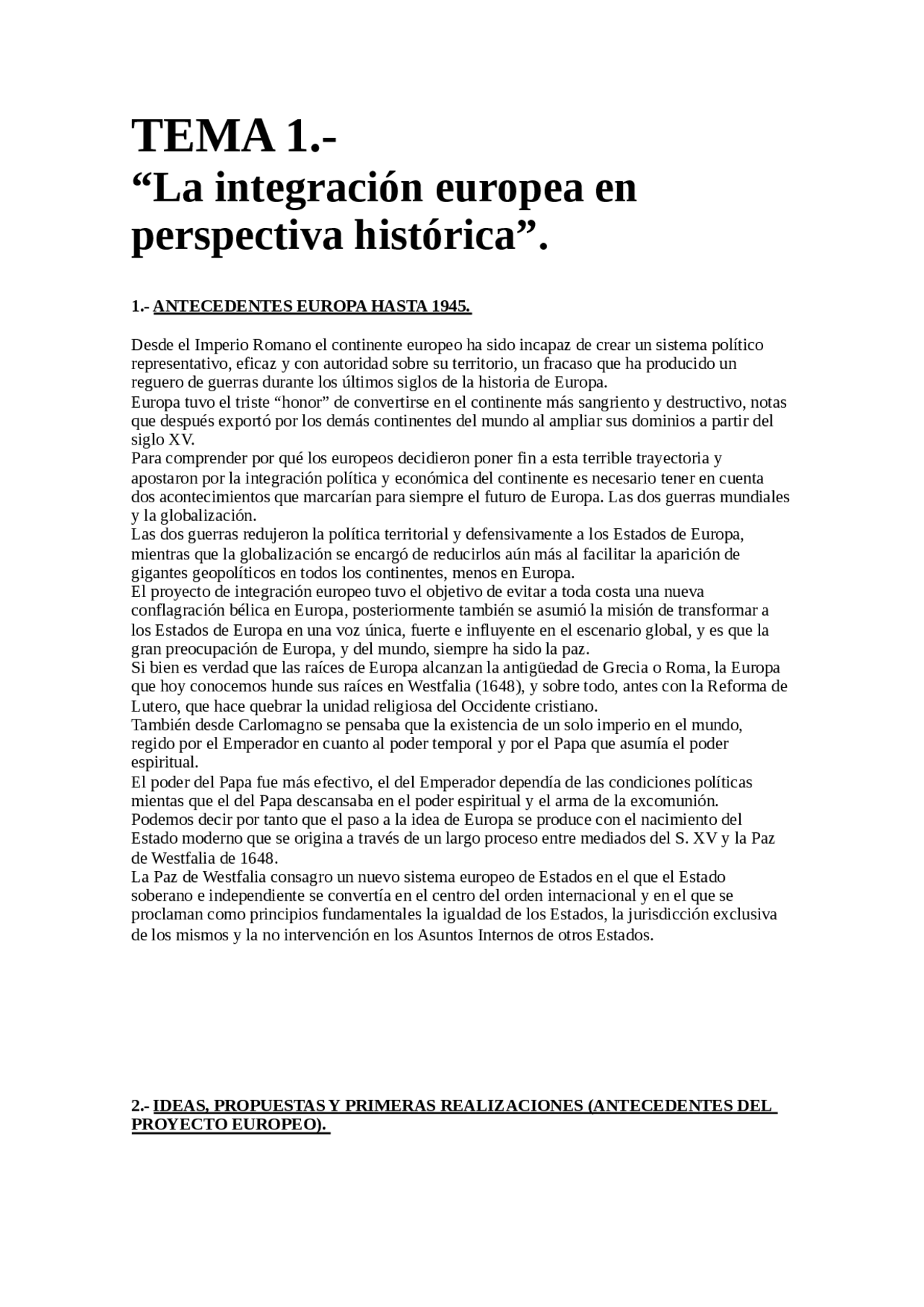Derecho Comunitario Apuntes Tema 1 Docsity