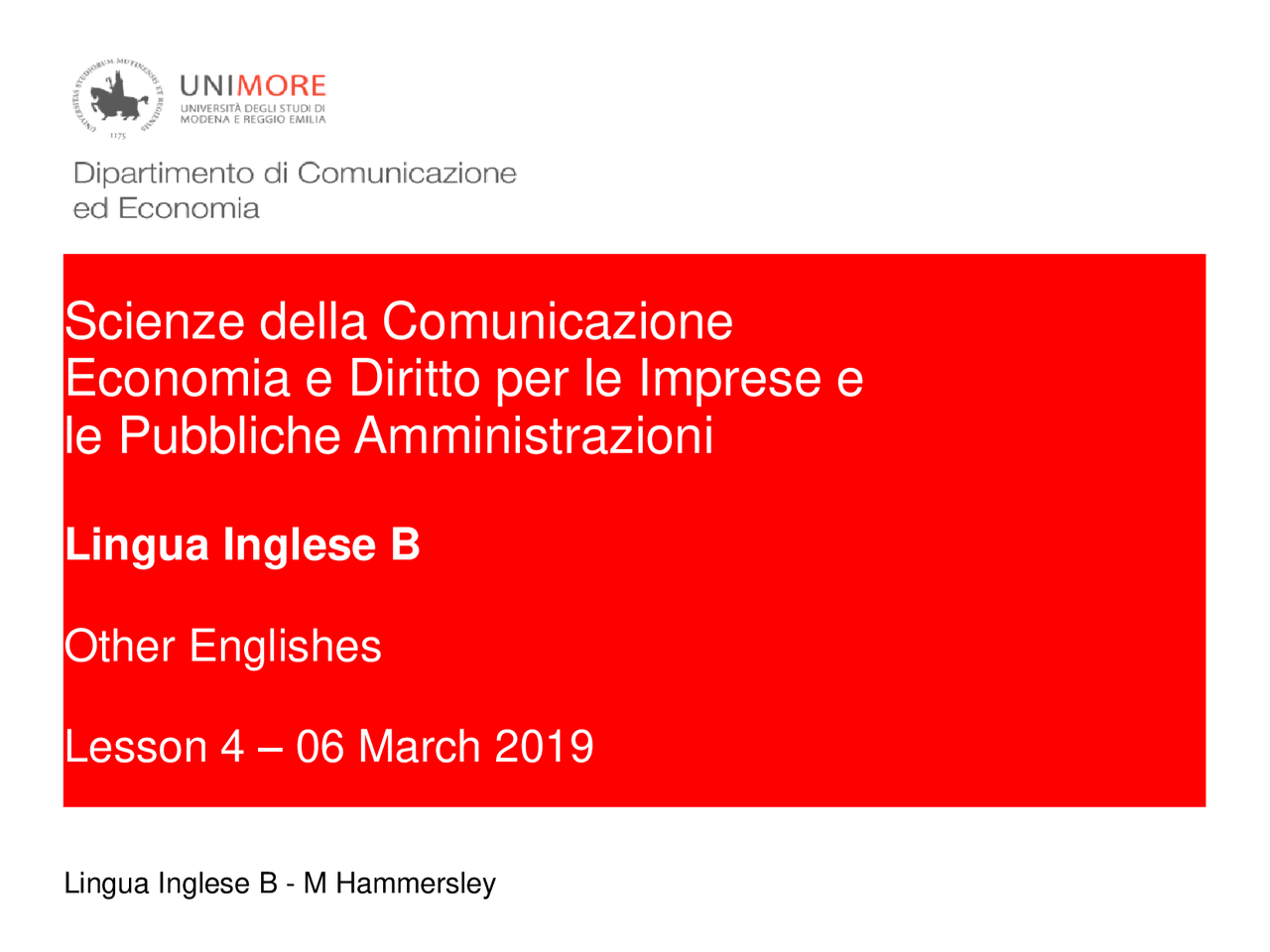 Lingua Inglese Slides Docsity