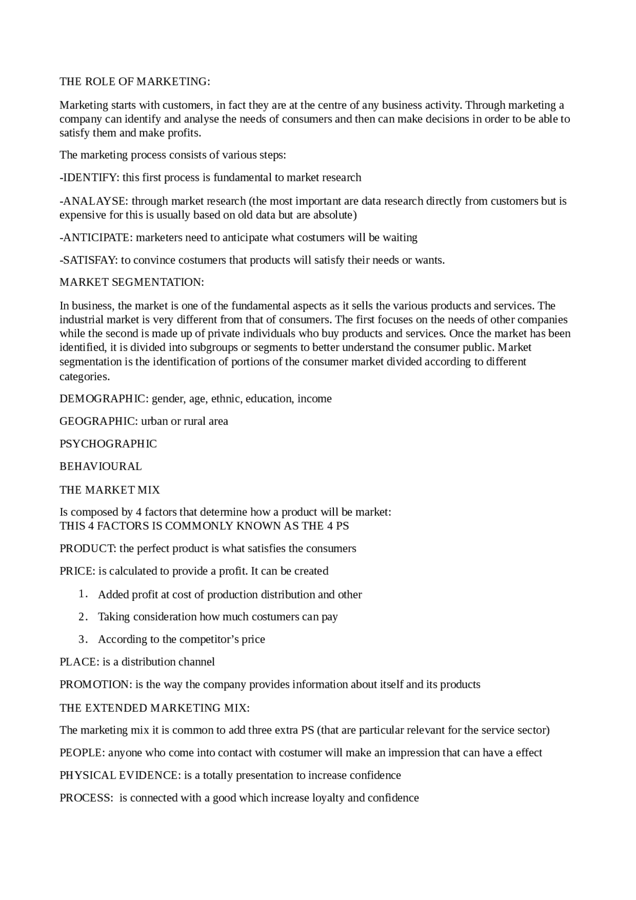 The Role Of Marketing Docsity