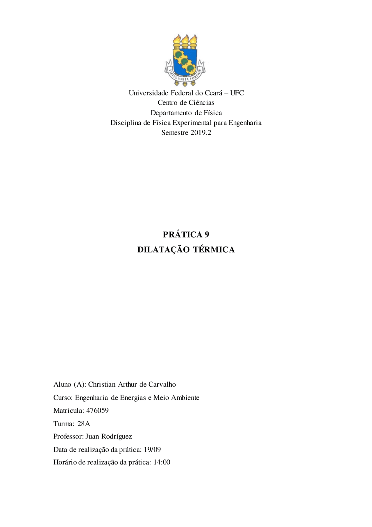 Prática 9 Dilatação Térmica Docsity