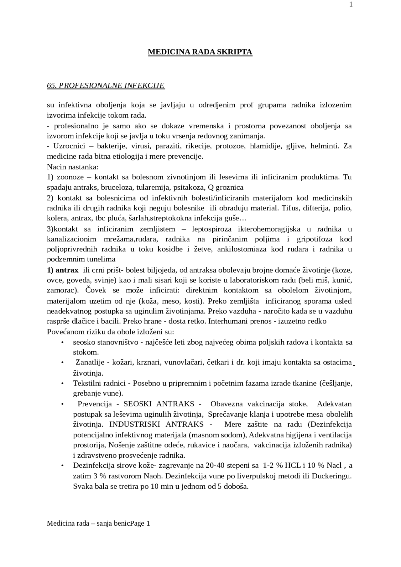 Skripta Iz Medicine Rada Rezime Predlog Interna Medicina Docsity