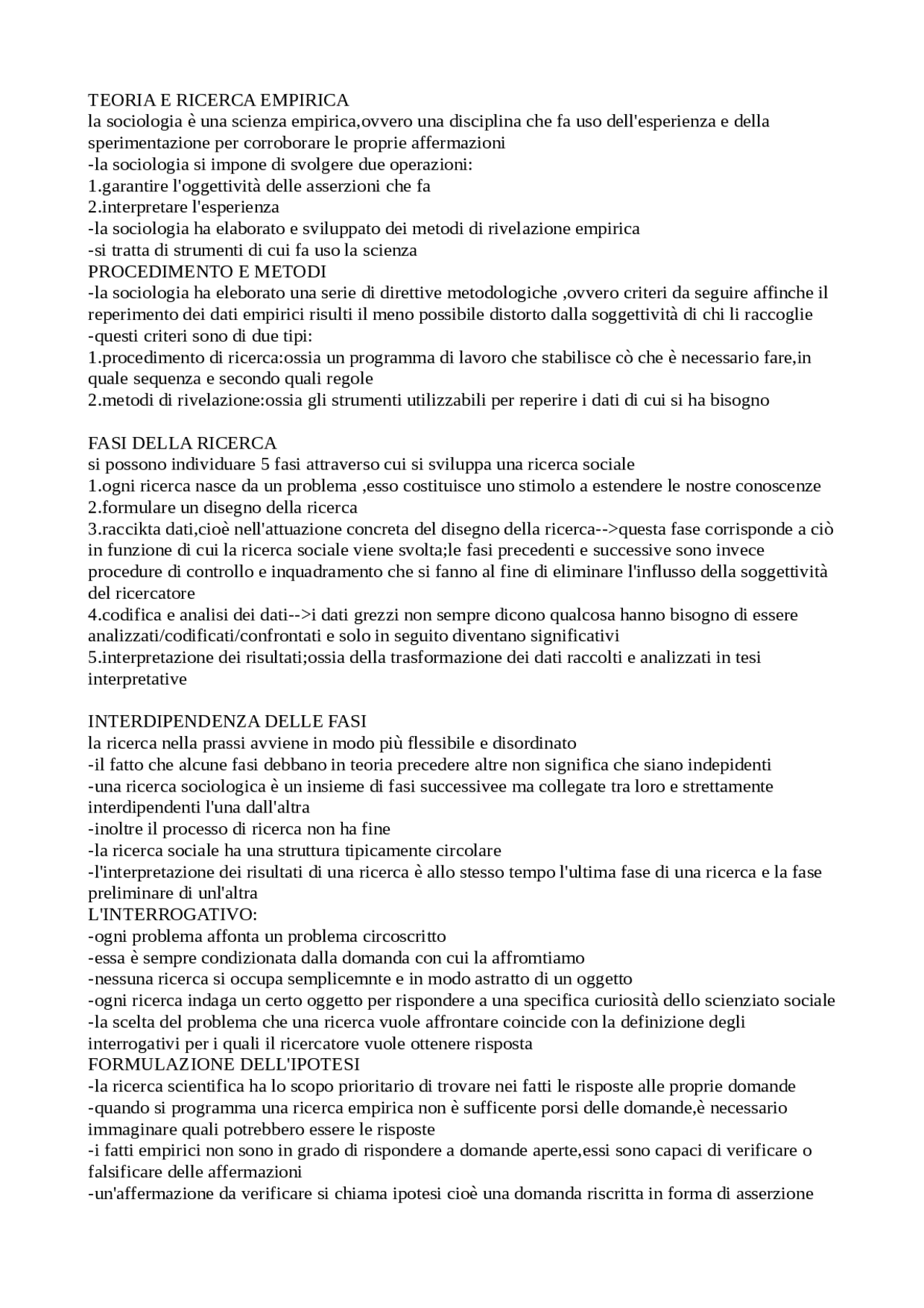 Riassunto Appunti Di Scienze Umane Docsity