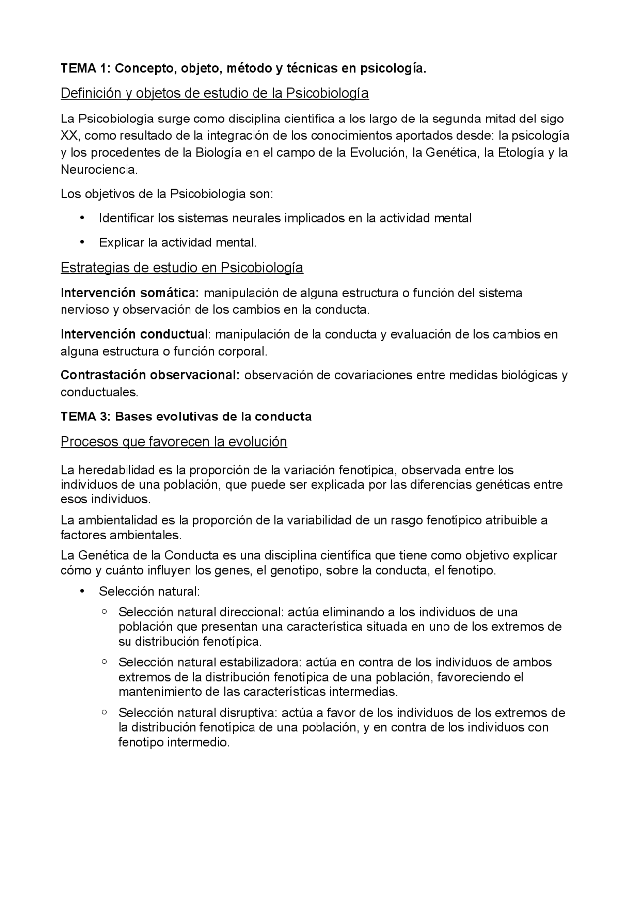 Apuntes Fundamentos Biológicos De La Conducta Docsity