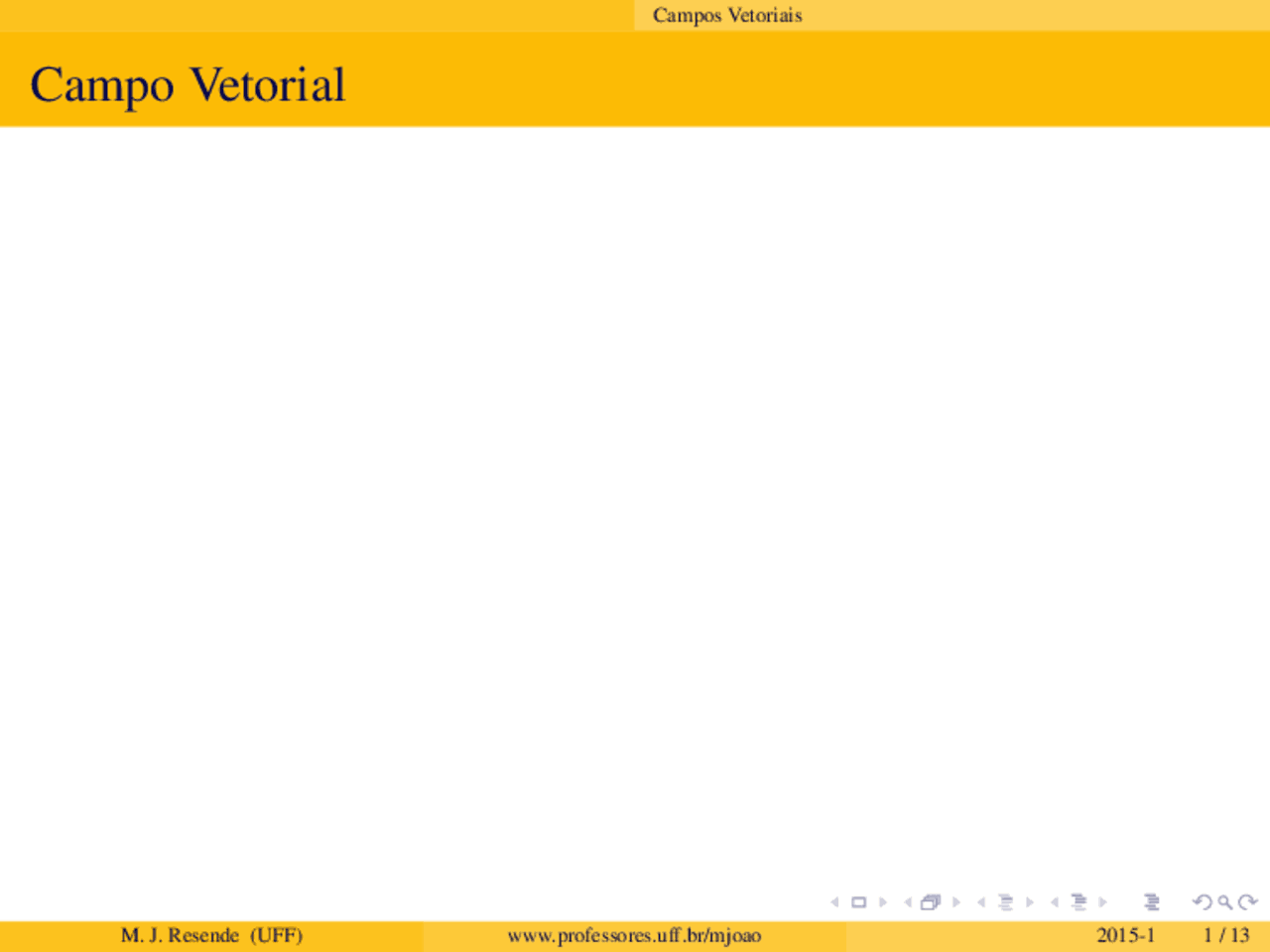 Noções Sbre Os Campos Vetoriais Docsity