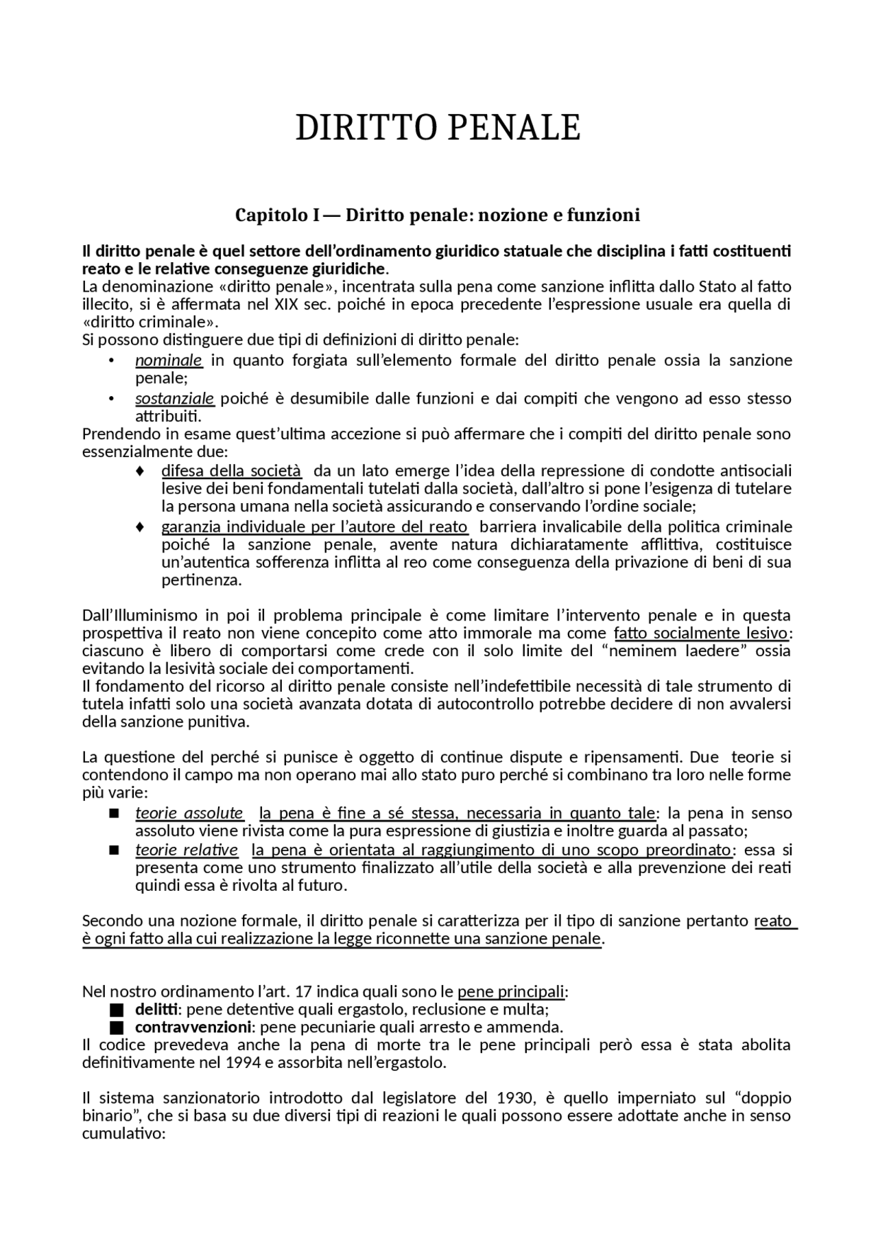 Manuale Diritto Penale Docsity