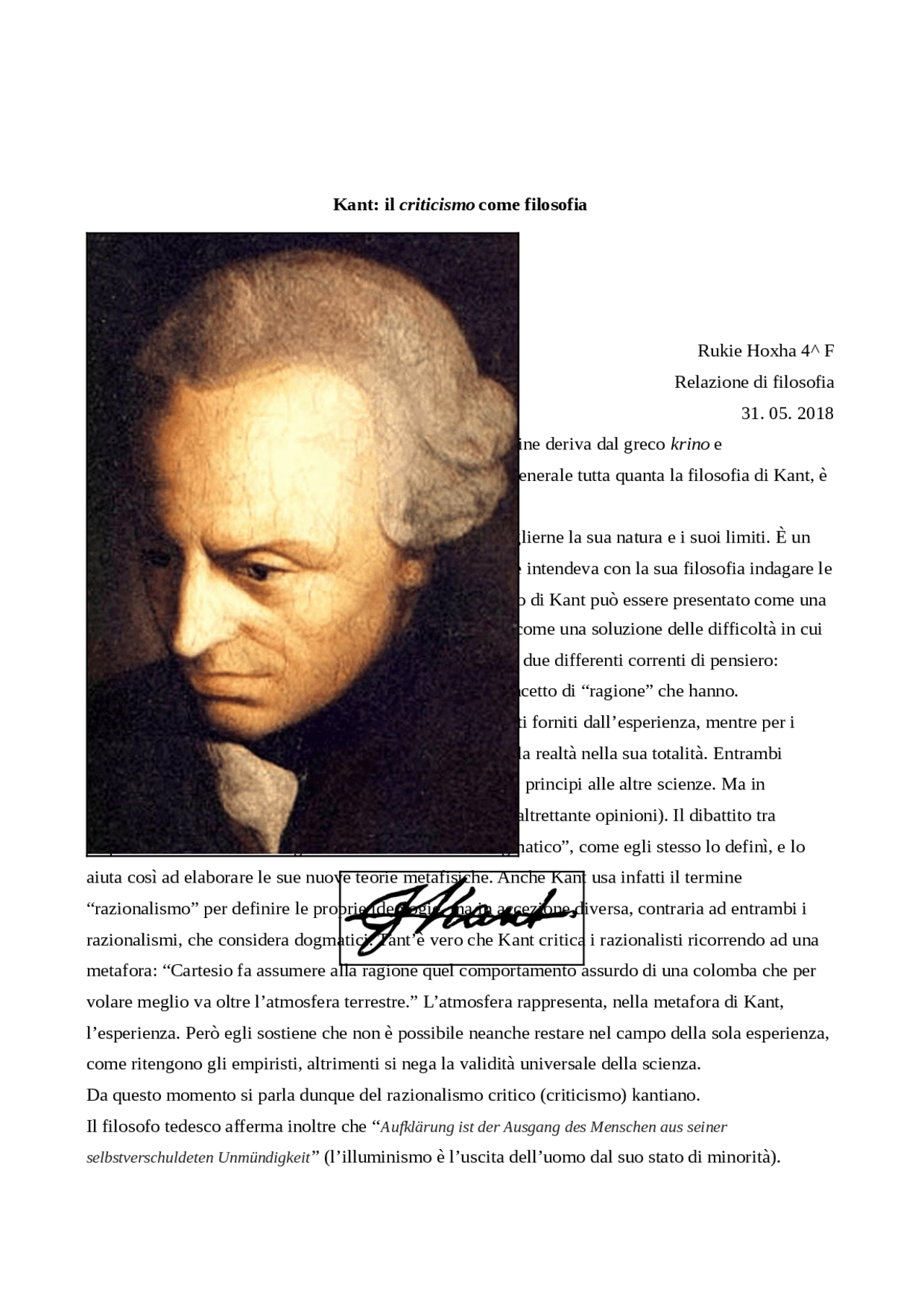 Kant: il criticismo come filosofia - Docsity
