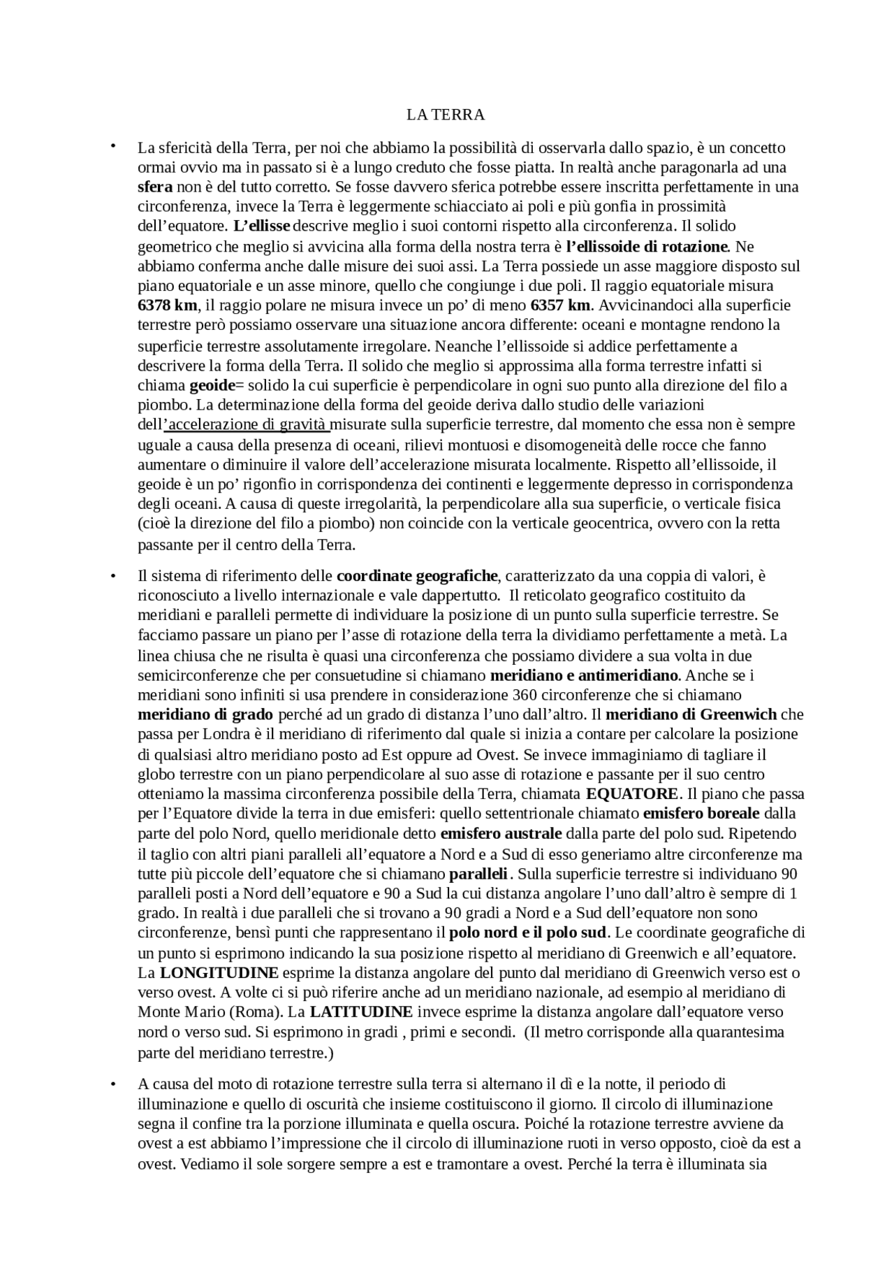 La Terra Nello Spazio Docsity