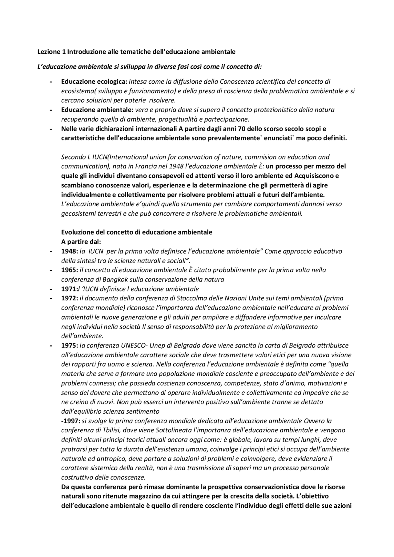 Educazione Ambientale Docsity