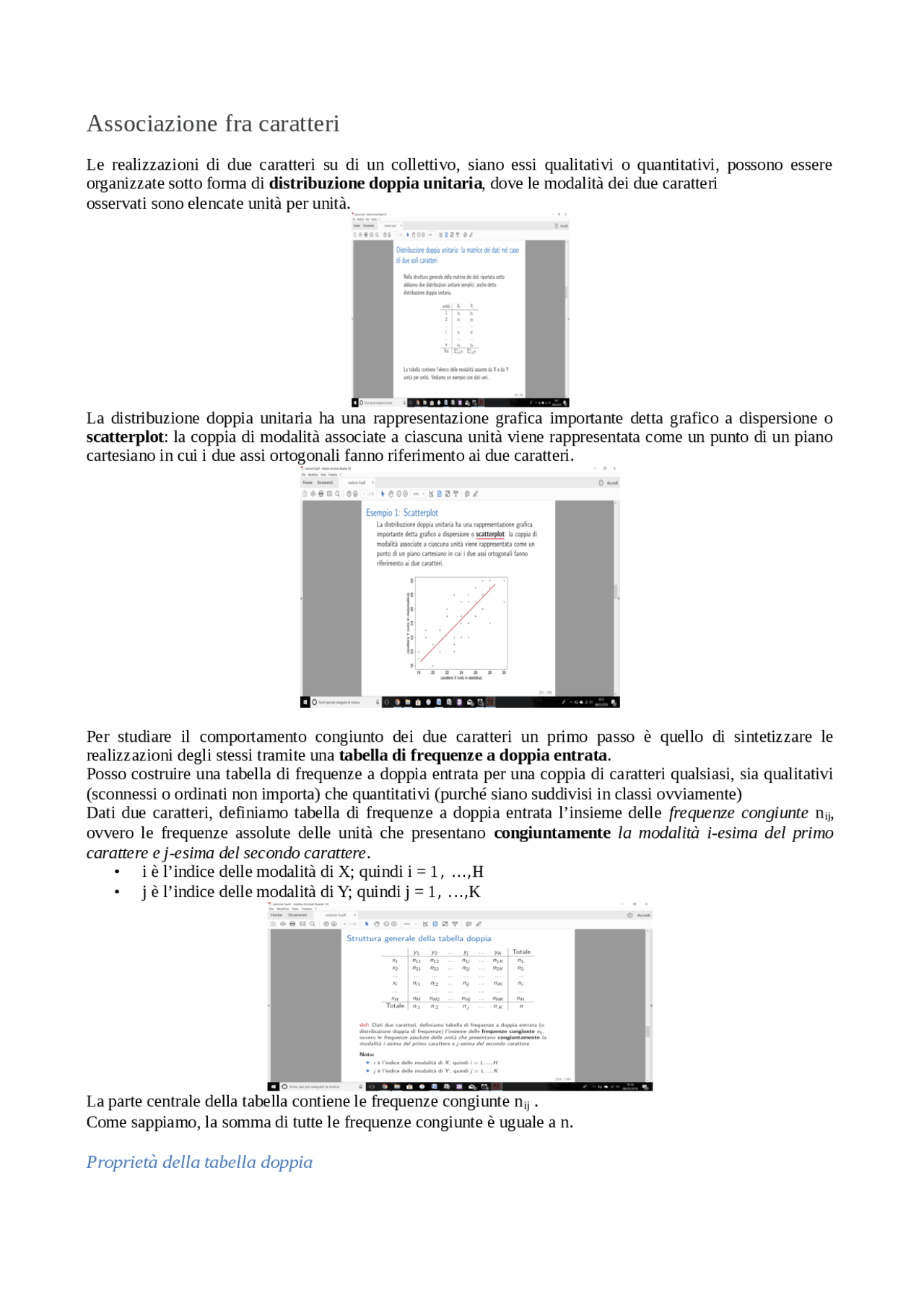 Analisi Dellassociazione Tra Due Caratteri Docsity