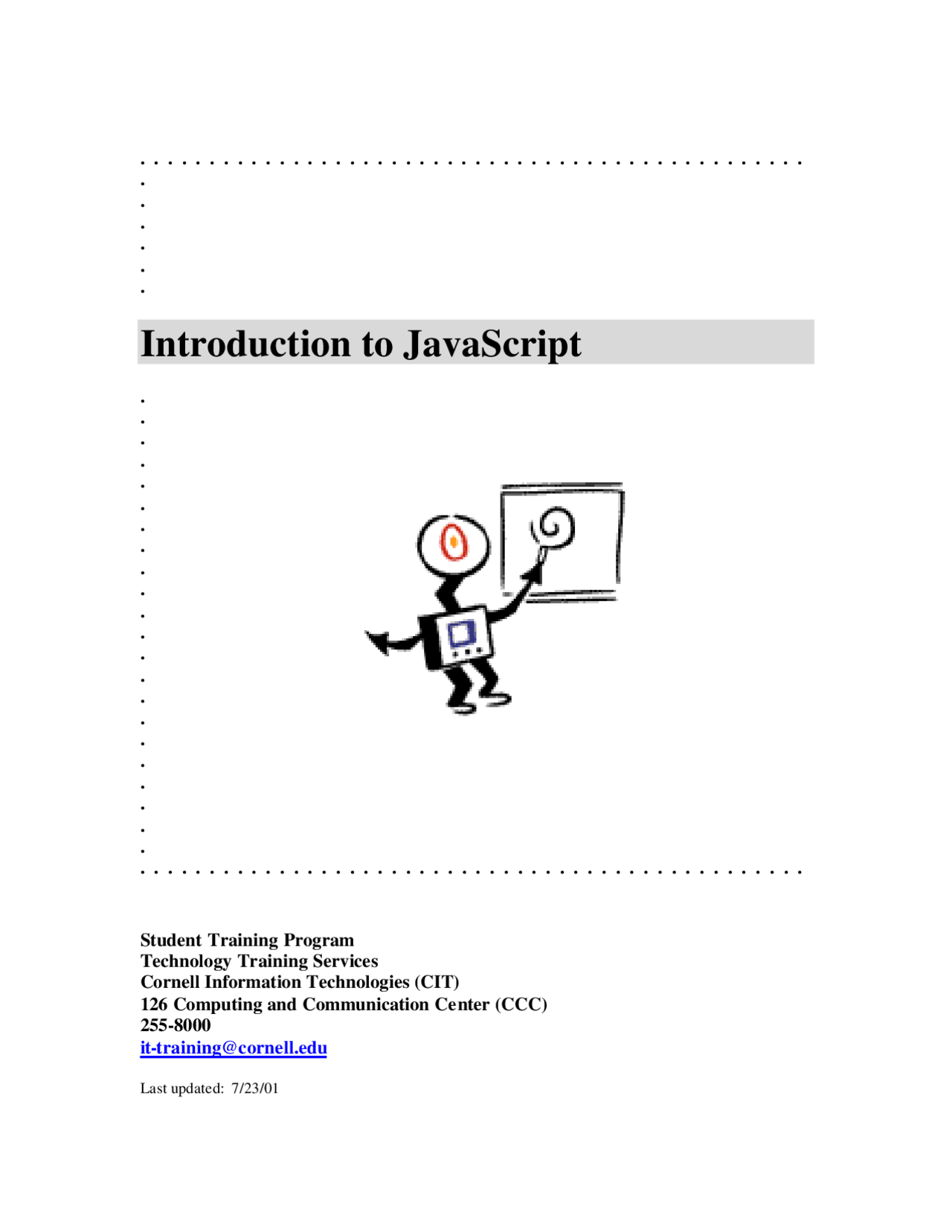Introduction To Javascript Lecture Notes Programming Languages Docsity 7110