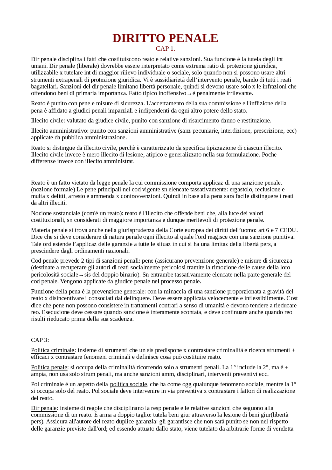 Schemi Diritto Penale Docsity