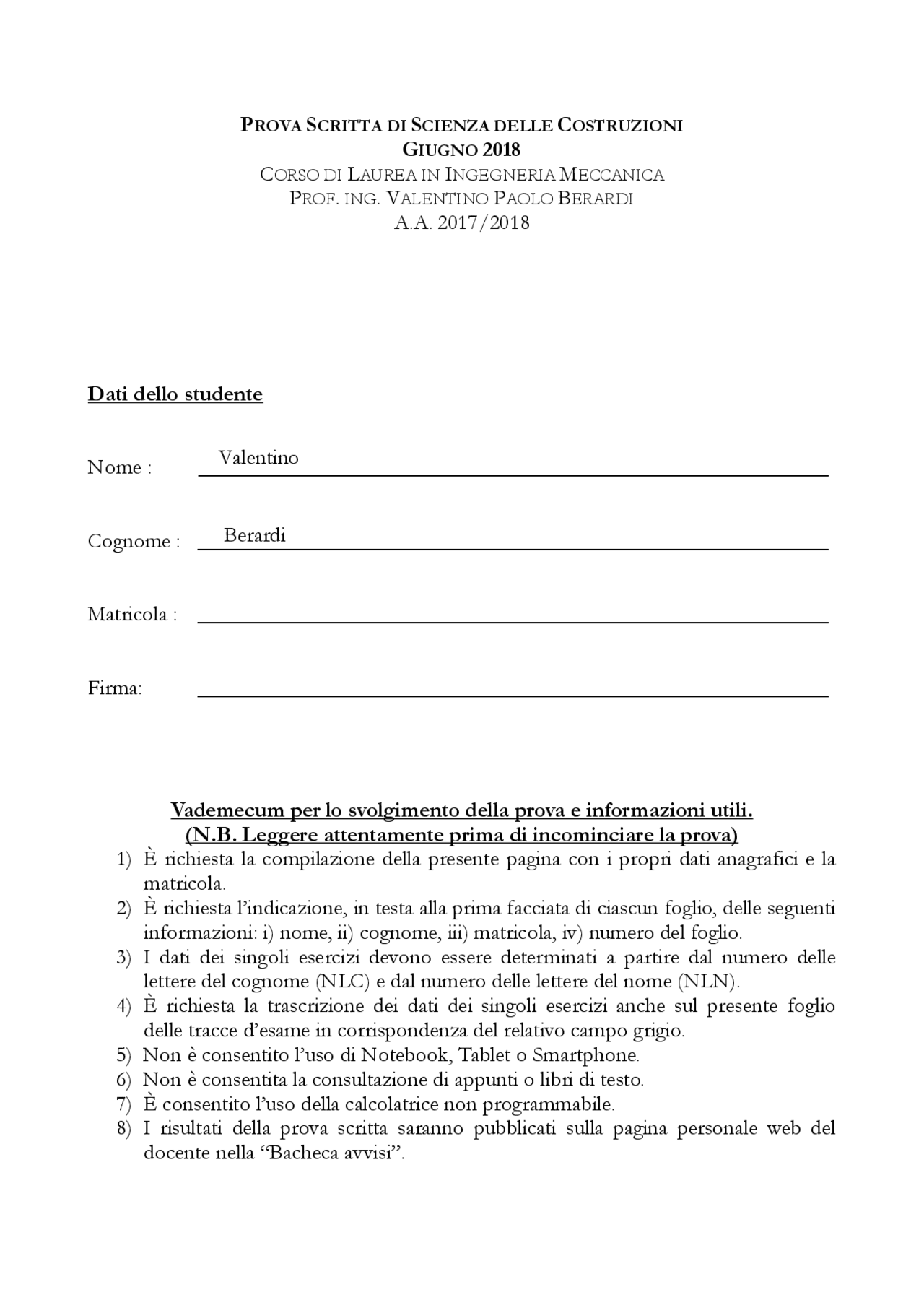 Prove Di Scienza Delle Costruzioni E Soluzioni Prove Desame Di